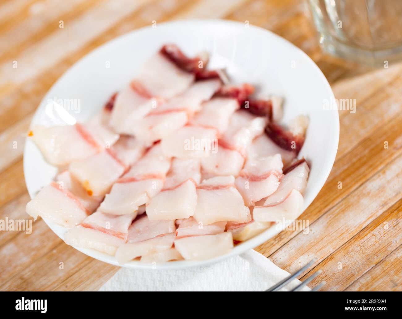 Pieces of raw pork lard Stock Photo - Alamy