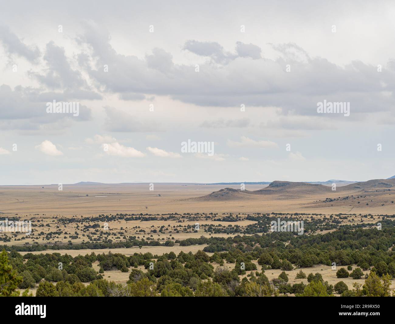 Overcast view of the landscape of Capulin Volcano National Monument at ...