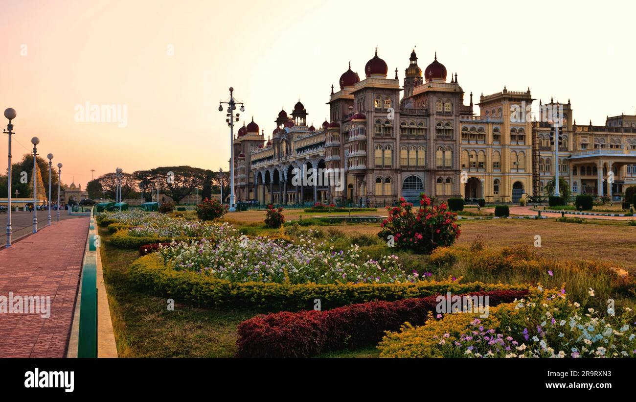 View of mysore palace hi-res stock photography and images - Alamy