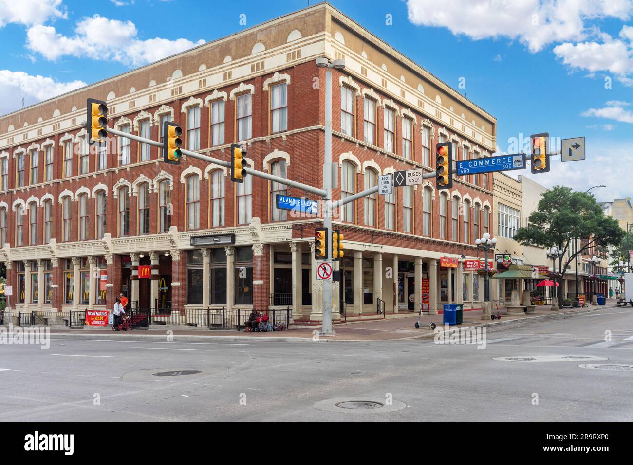 San Antonio, Texas, USA – May 8, 2023: Intersection of Alamo Plaza and ...