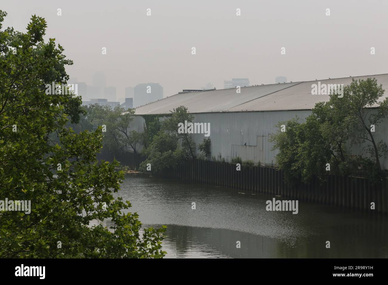 The downtown skyline and the iconic Willis Tower are obscured by heavy ...