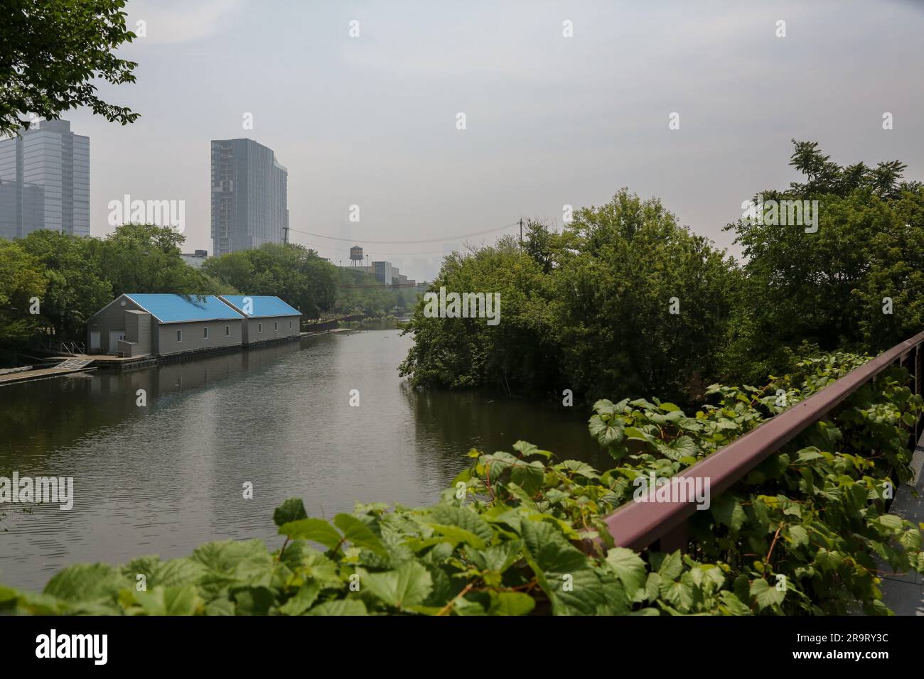 The downtown skyline and the iconic Willis Tower are obscured by heavy ...