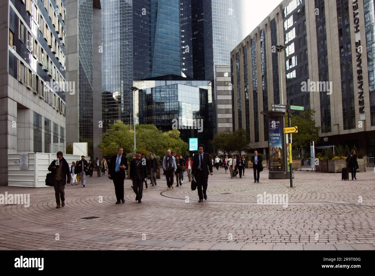 Paris, France - 24.09.2017: Parts of glass and steel buildings, modern ...