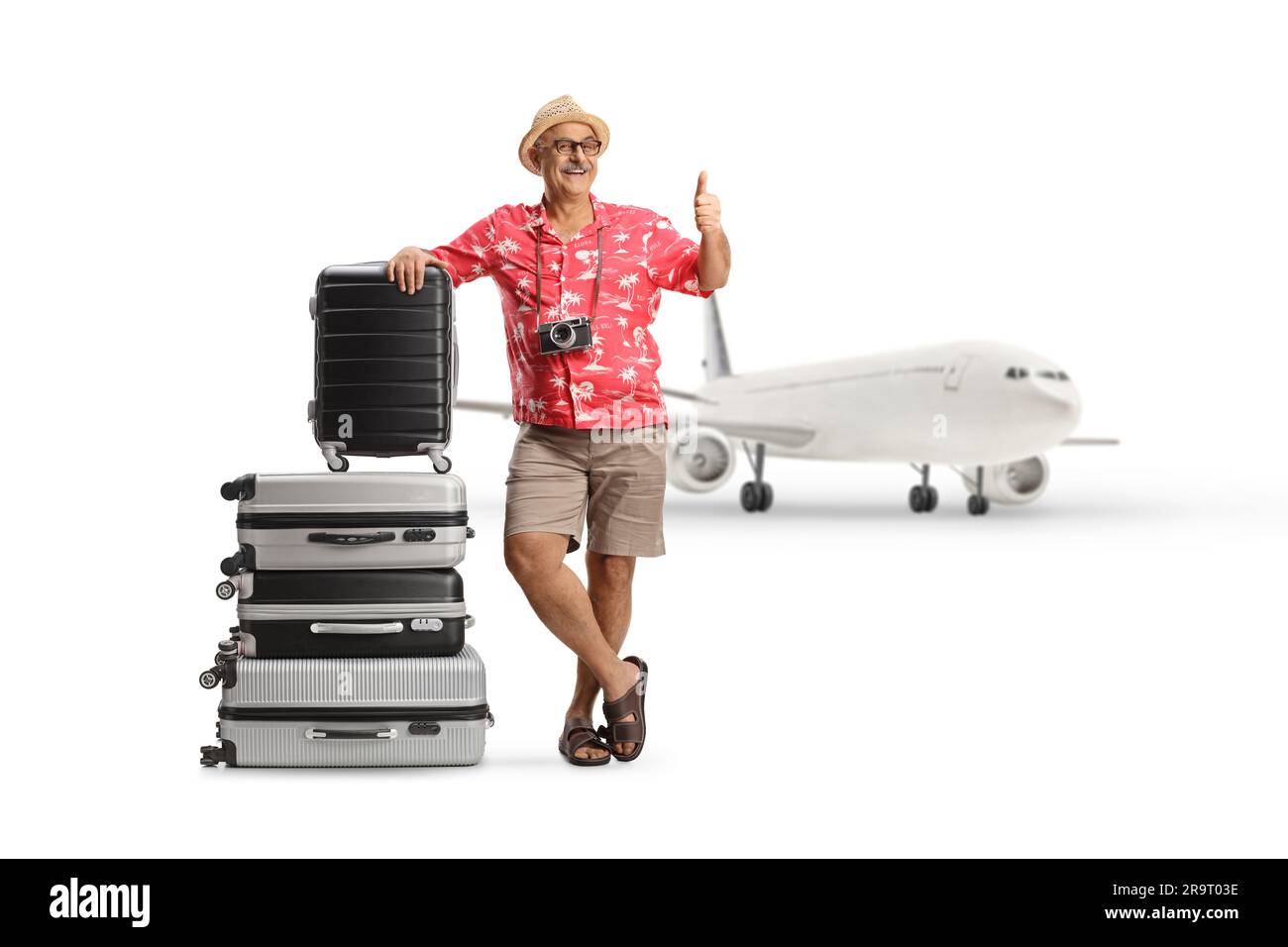 Standing up in plane Cut Out Stock Images & Pictures - Alamy