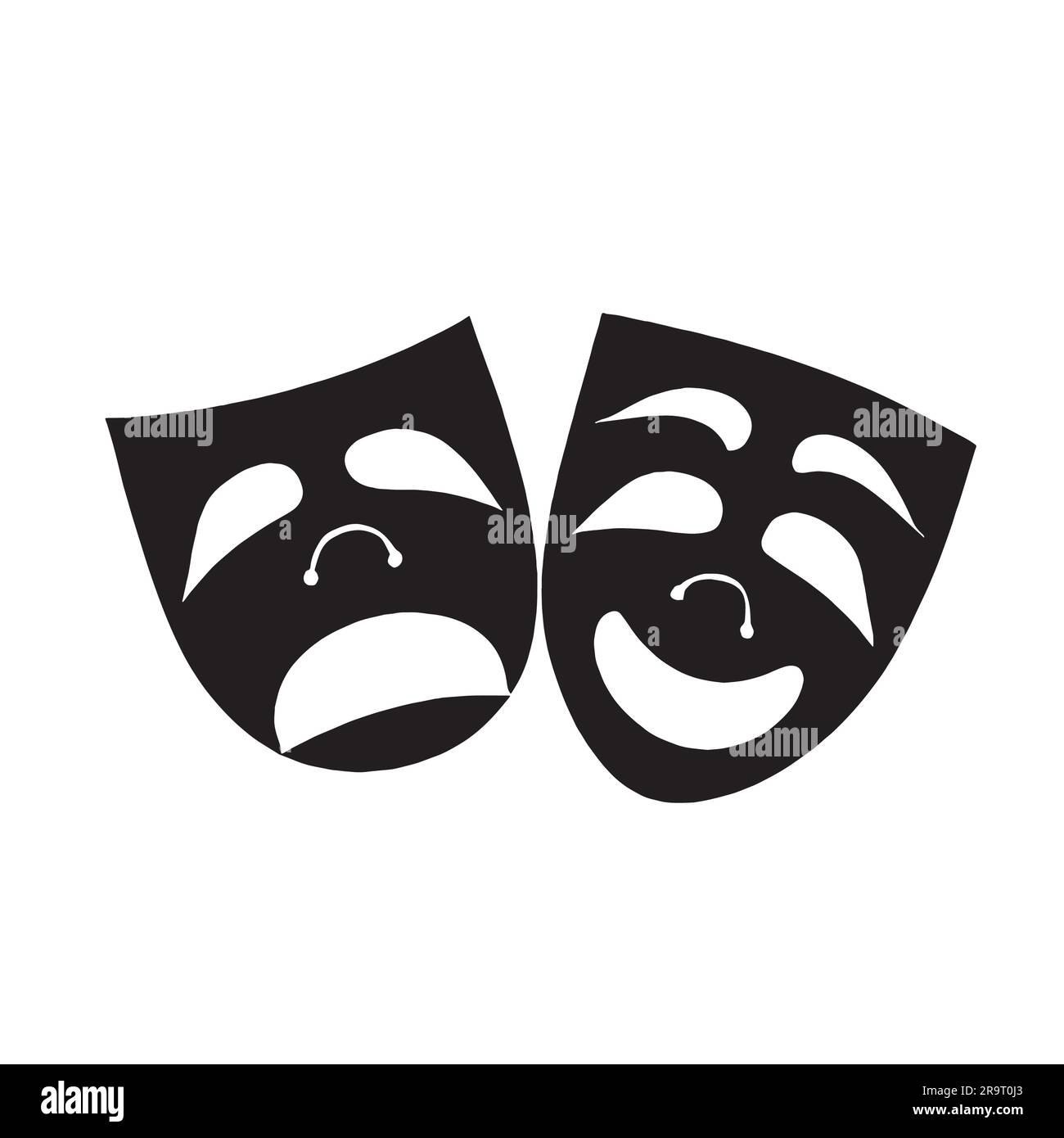 Theater icon happy sad masks hi-res stock photography and images - Alamy