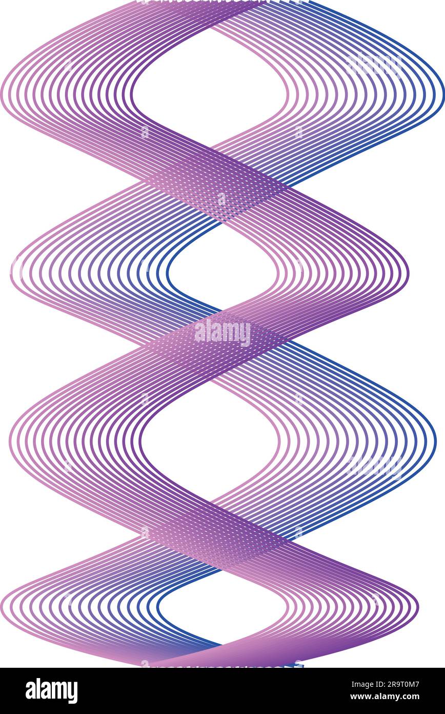 Modern abstract wavy lines in DNA shape. Curvy wave line art Stock ...