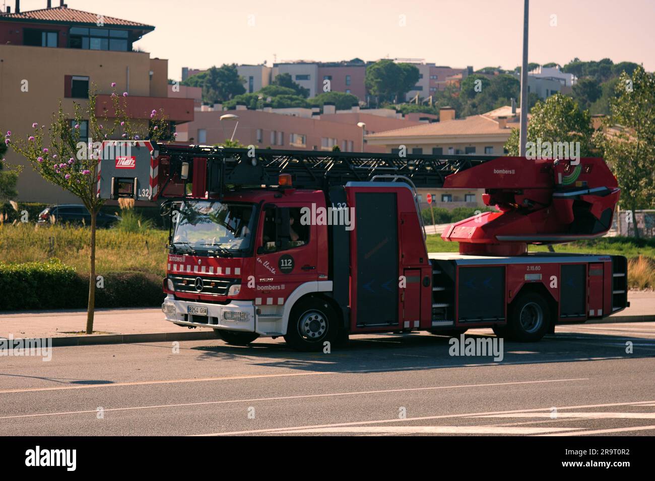 Spain, Leora de Mar - October 4, 2017: Spain firefighters special red ...