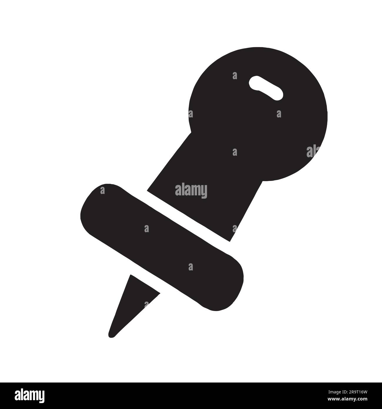 black pin icon illustration on a white background Stock Vector Image ...