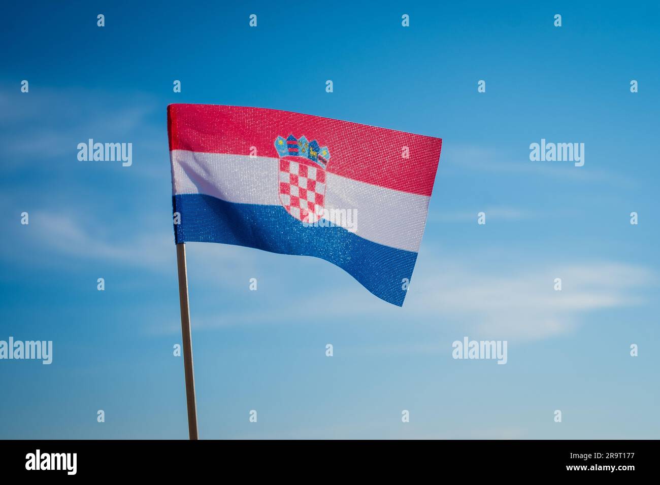 Croatian flag waving in wind Stock Photo - Alamy