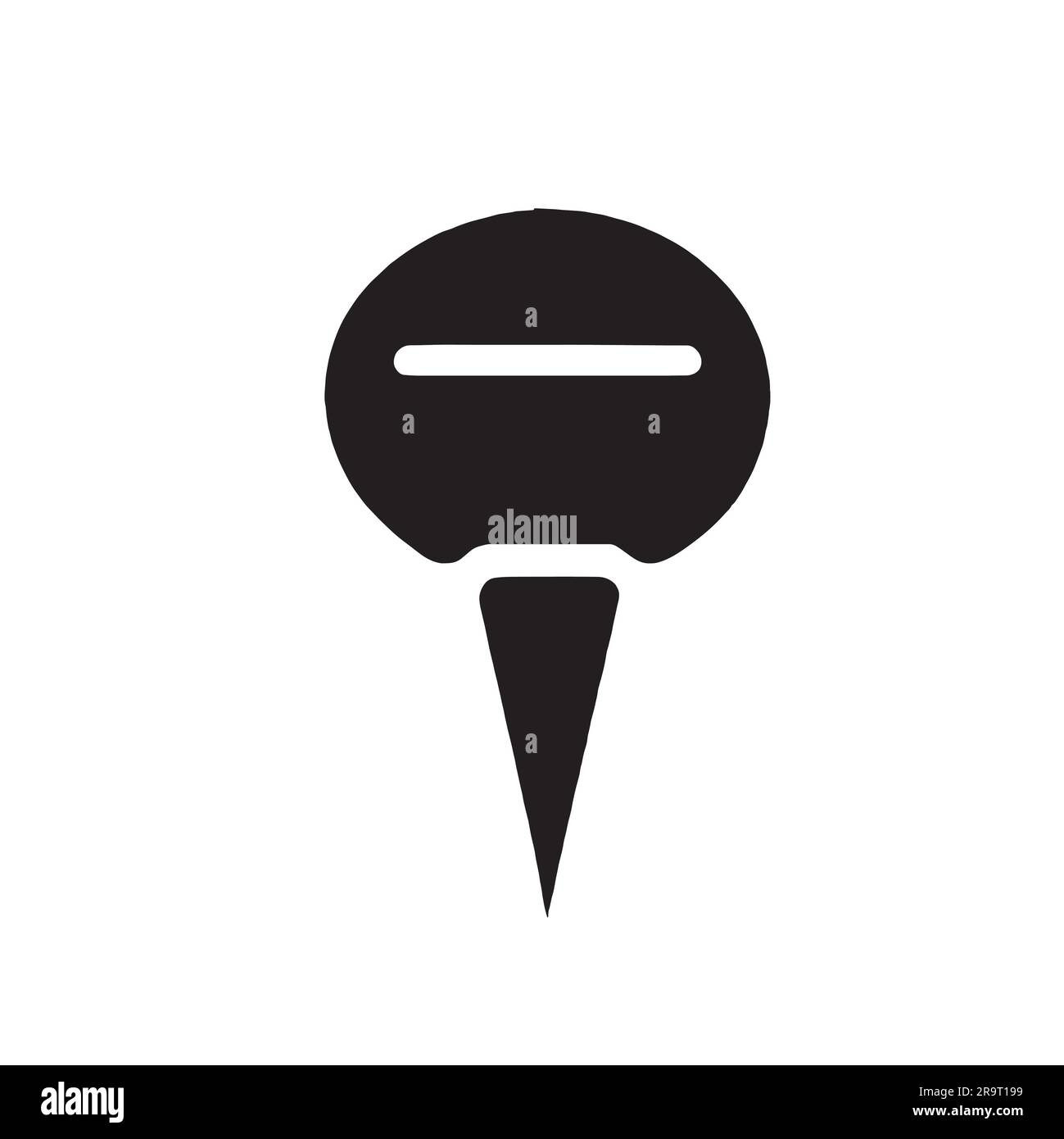 black pin icon illustration on a white background Stock Vector Image ...