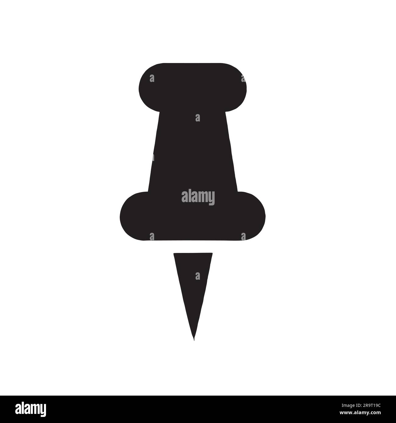 black pin icon illustration on a white background Stock Vector Image ...