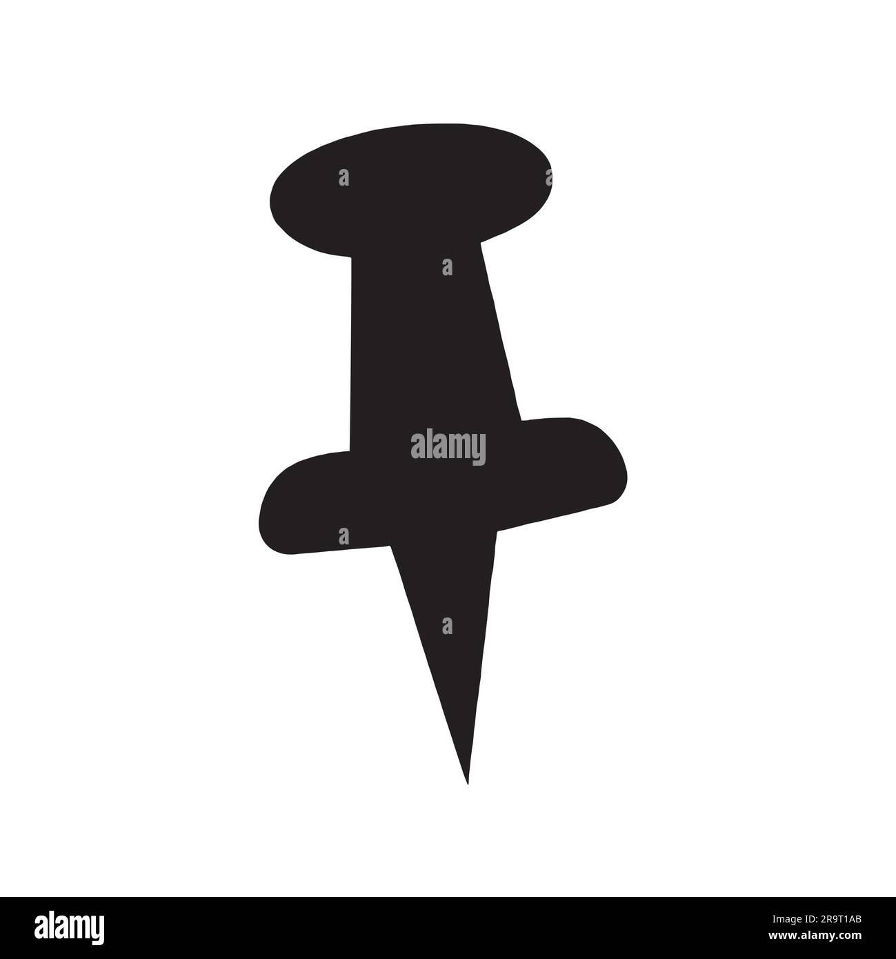 black pin icon illustration on a white background Stock Vector Image ...