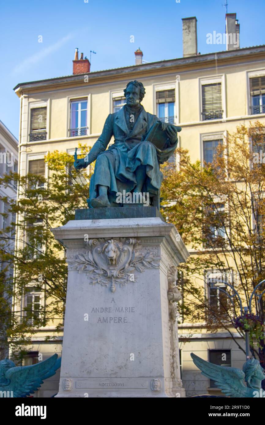 Ampere square and the monument to Andre-Marie Ampere, the great ...