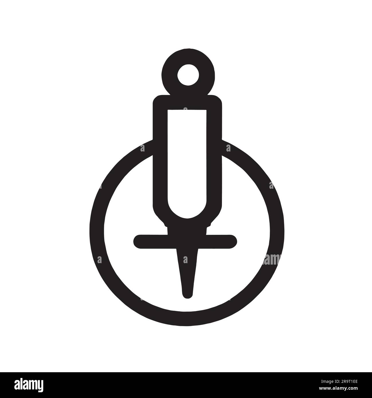 black pin icon illustration on a white background Stock Vector Image ...