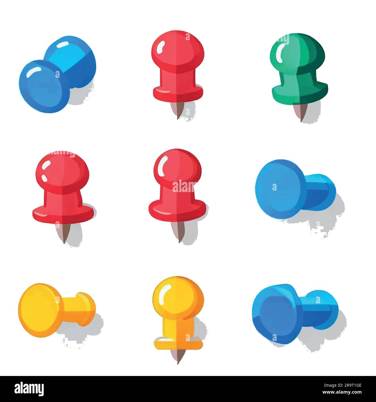 colored pin icon set illustration on a white background Stock Vector ...