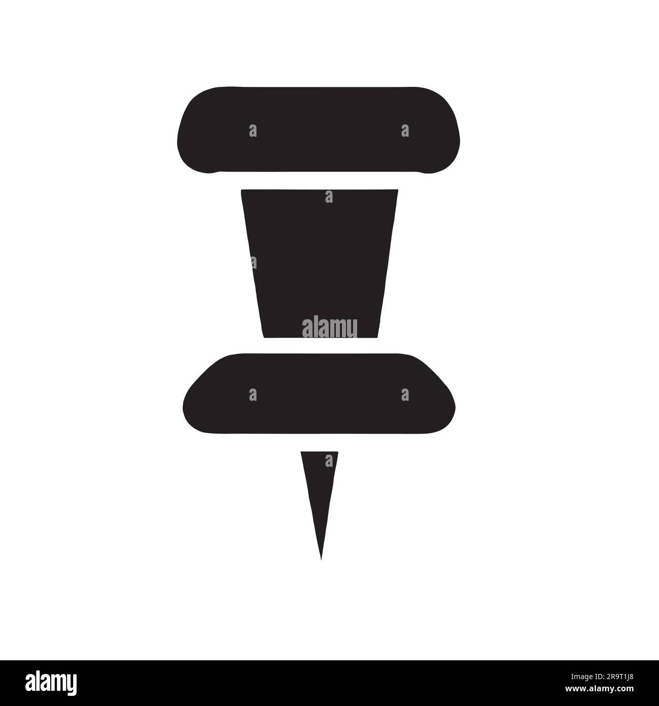 black pin icon illustration on a white background Stock Vector Image ...