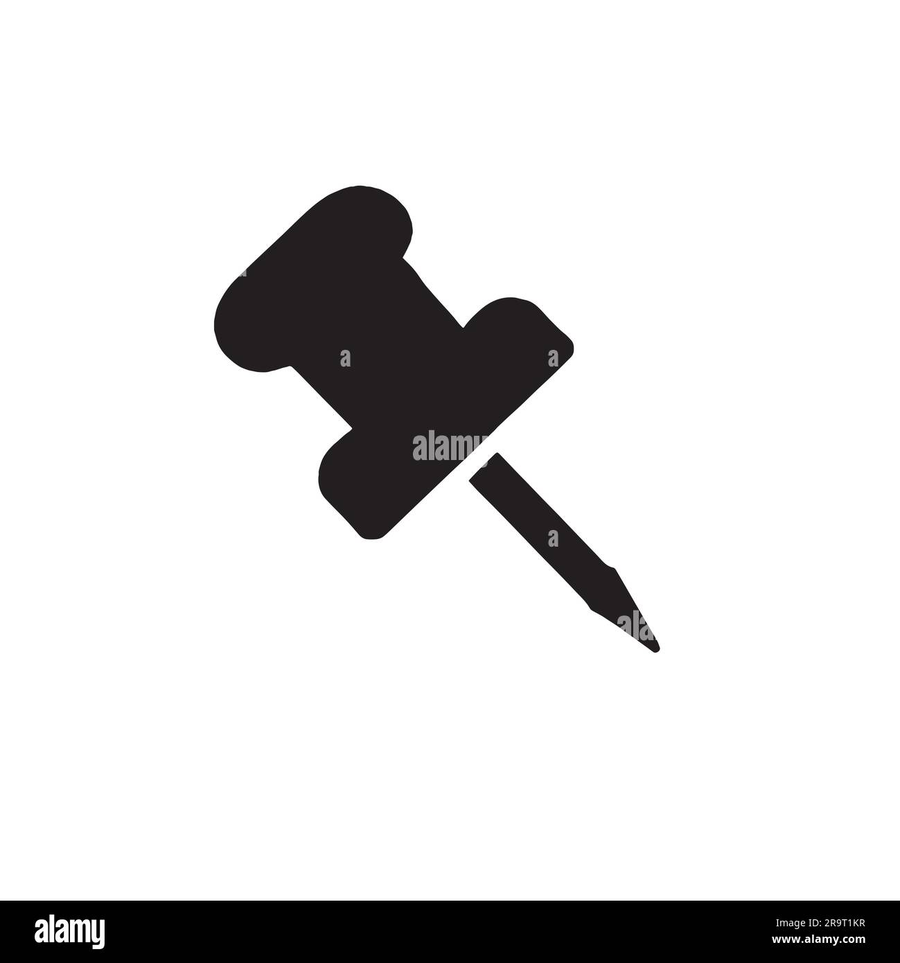 black pin icon illustration on a white background Stock Vector Image ...