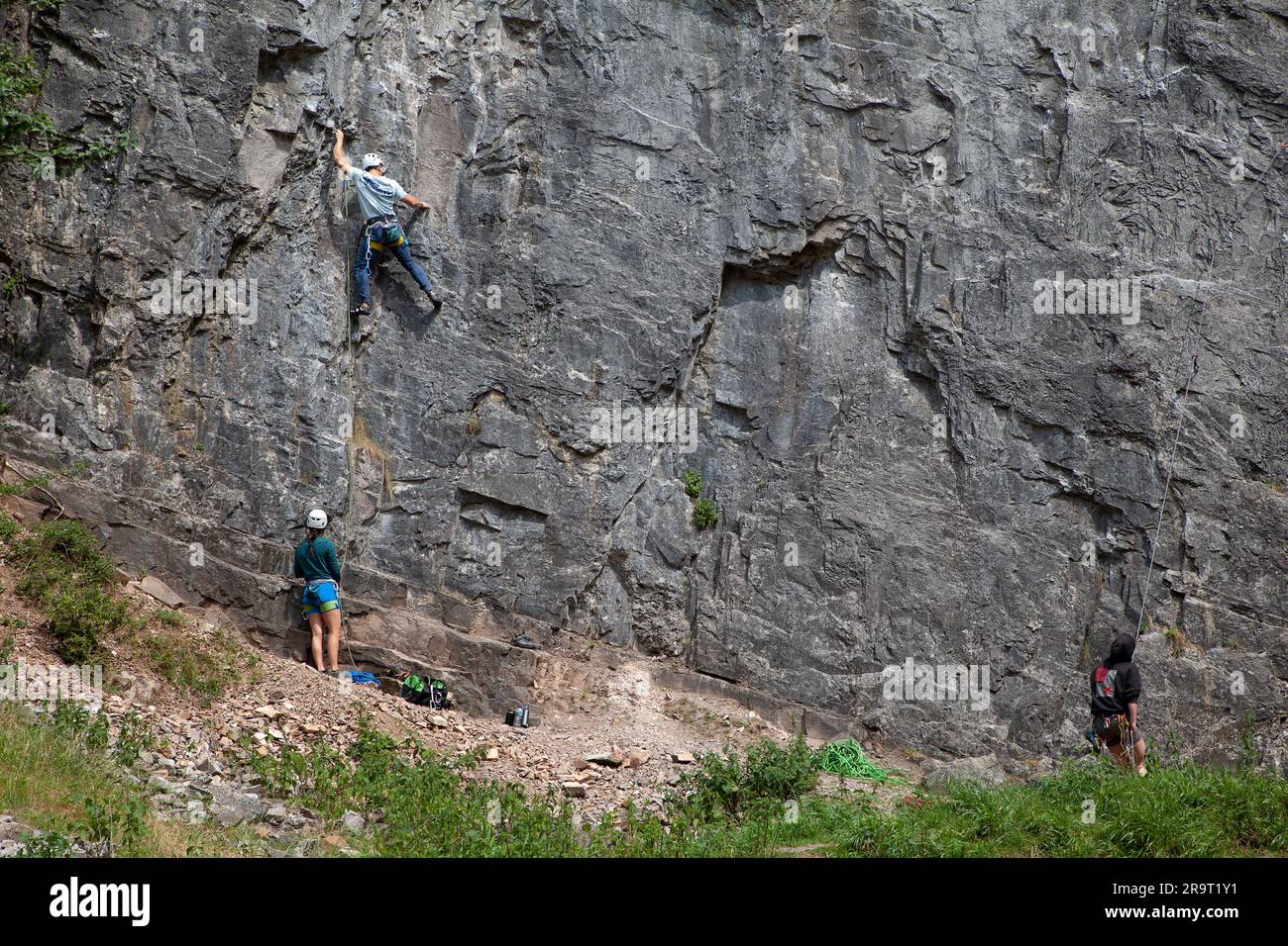 Rock Climbing on Cheddar Gorge, in Somerset England Stock Photo - Alamy