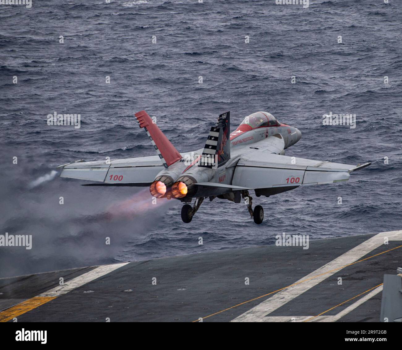 230627-N-MH015-1165 PACIFIC OCEAN (June 27, 2023) An F/A-18F Super Hornet from the “Fighting ...