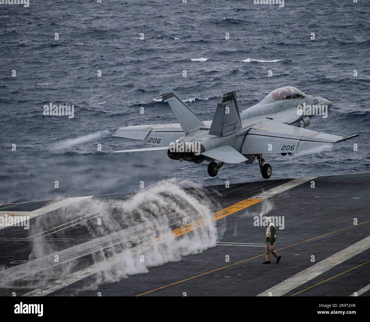 230627-N-MH015-1275 PACIFIC OCEAN (June 27, 2023) An F/A-18F Super Hornet from the “Mighty ...