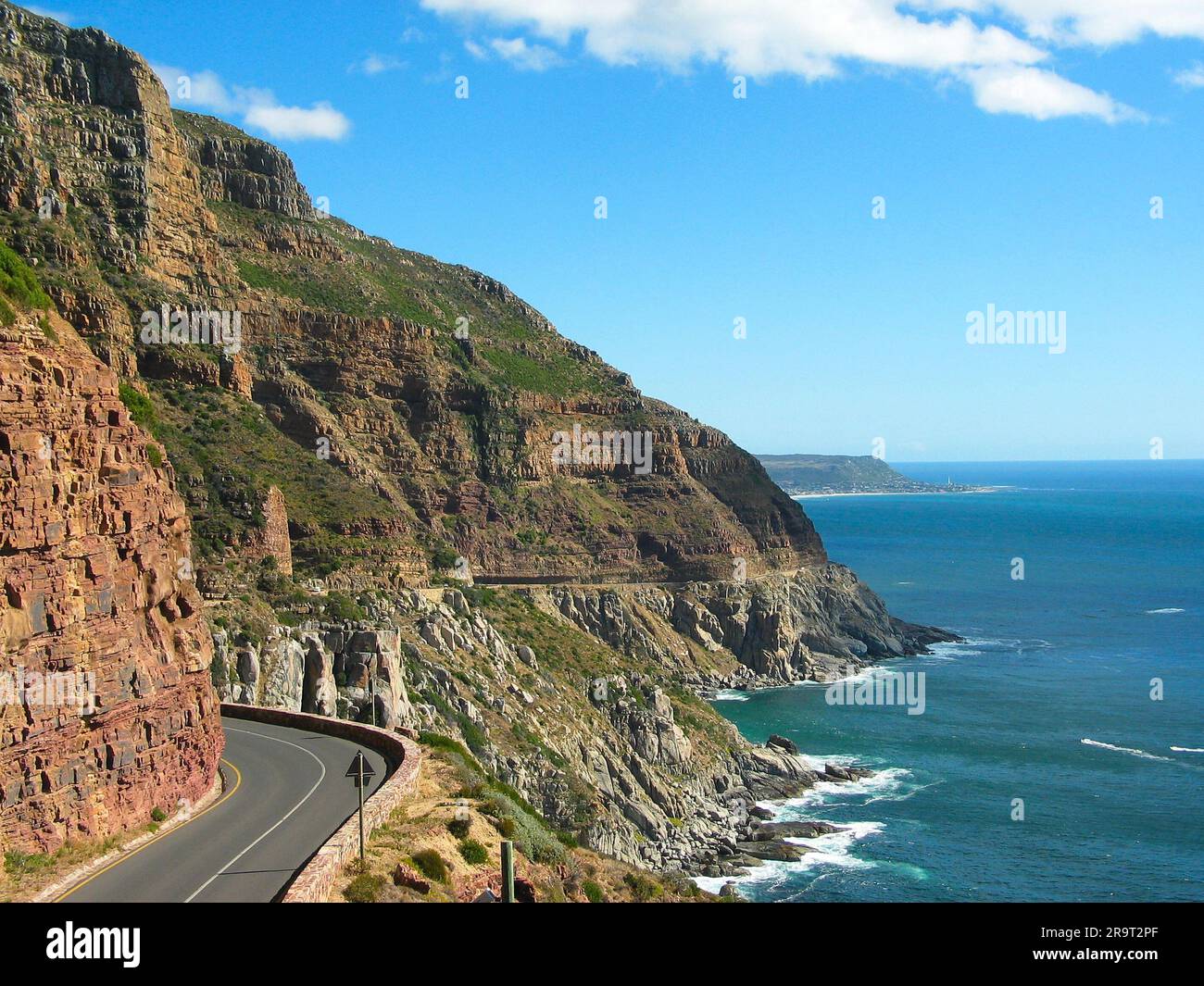 Scenic coastal road in Cape Peninsula, South Africa, Cape Town area ...