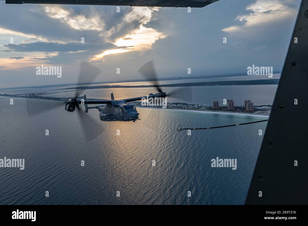 A CV-22 Osprey from the 8th Special Operations Squadron refuels from a ...