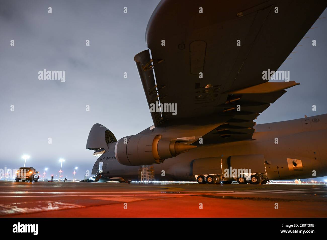 A U.S. Air Force C-5M Super Galaxy cargo aircraft, assigned to the ...