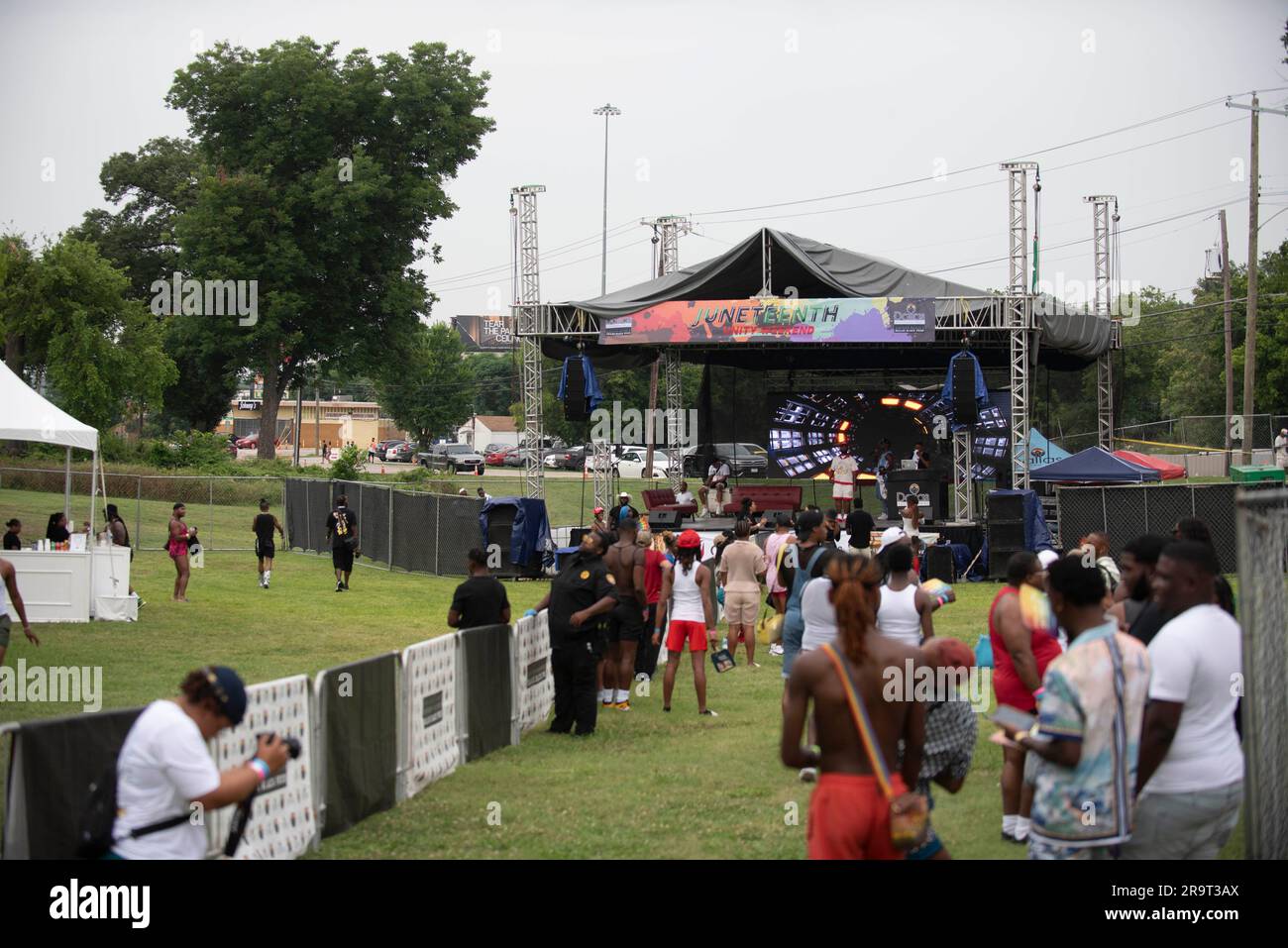 Attendees gather toward the stage during the Dallas Southern Pride ...