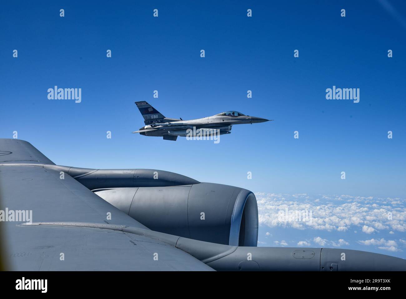 An F-16 from the 169th Fighter Wing in South Carolina travels along the ...
