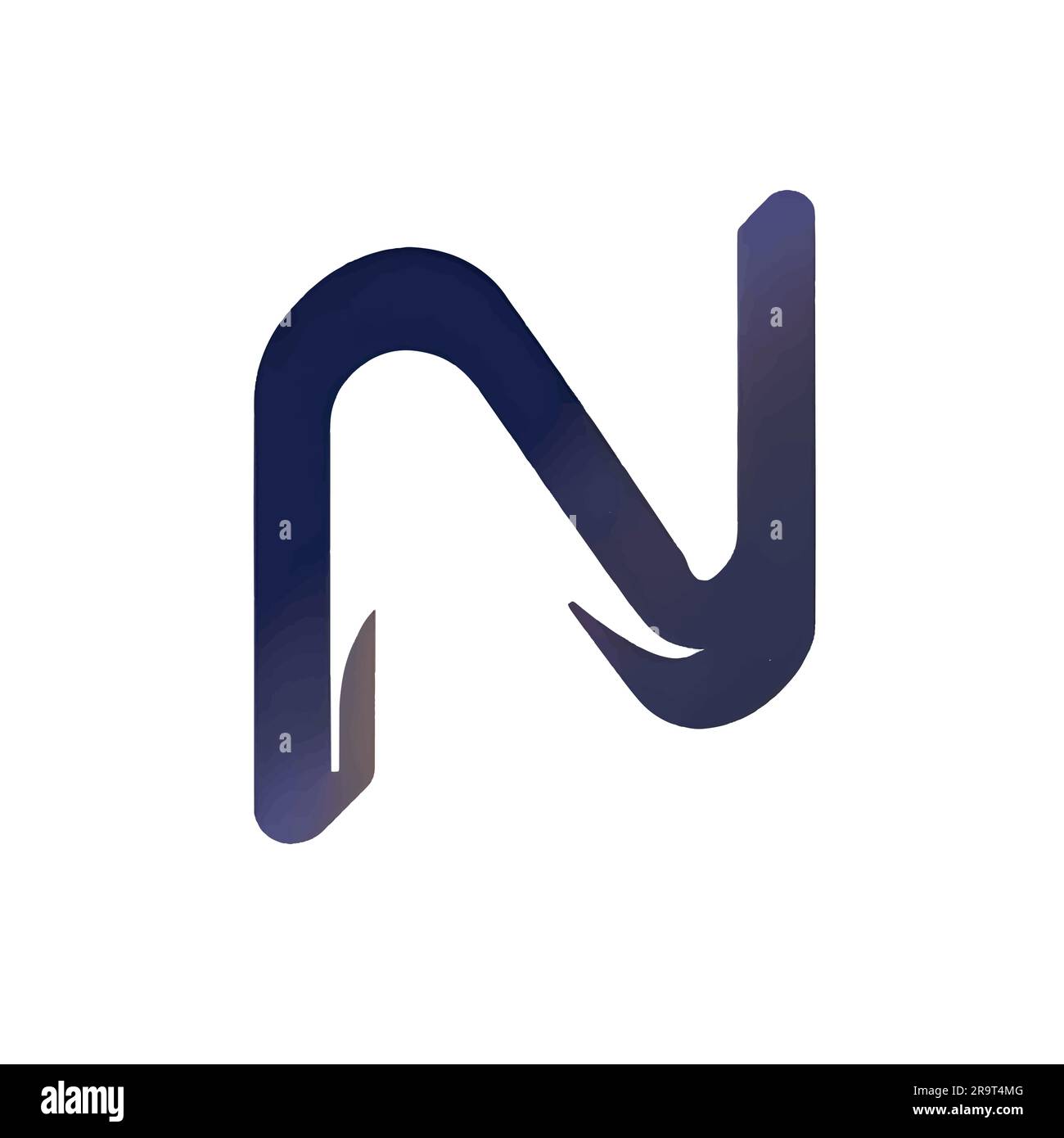 logo illustration of the letter n on a black background Stock Vector ...