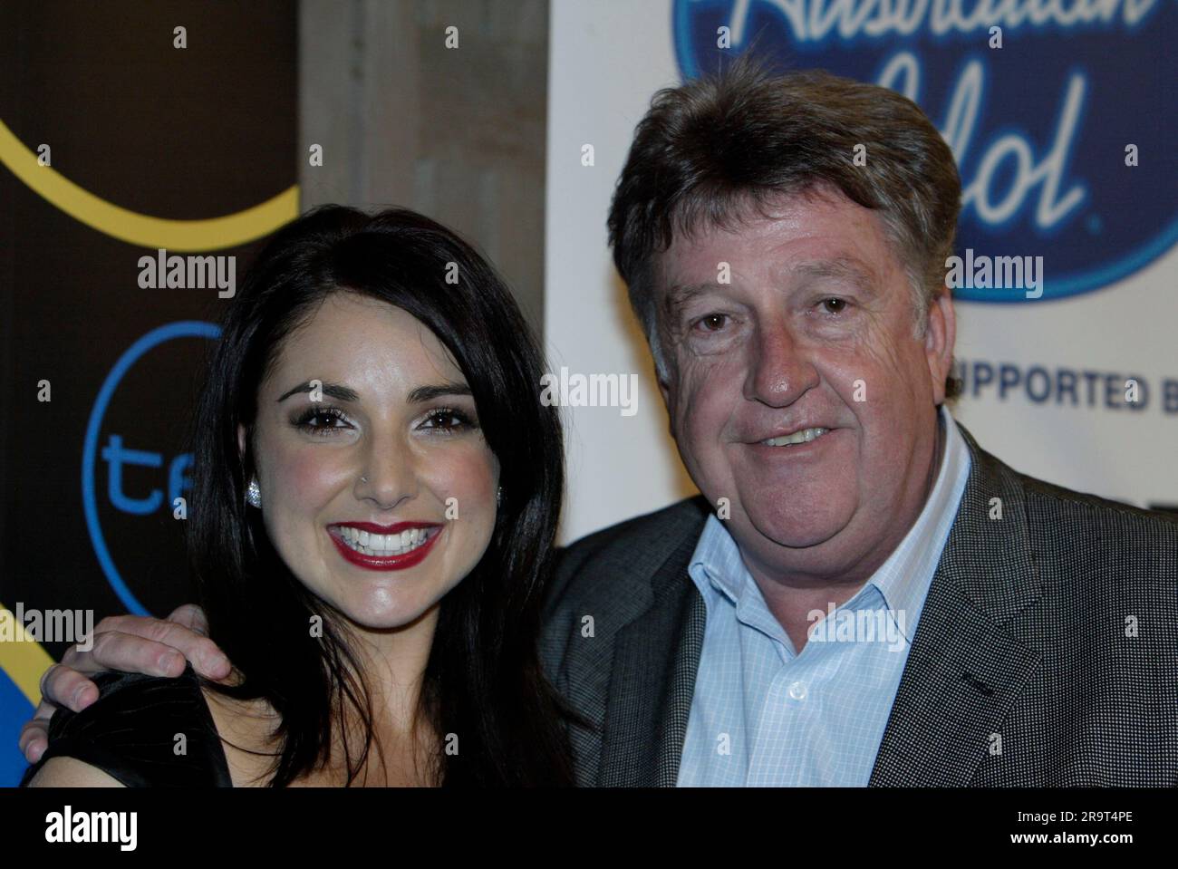 Natali Gauci, winner of Australian Idol 2007, with Sony BMG CEO Dennis ...