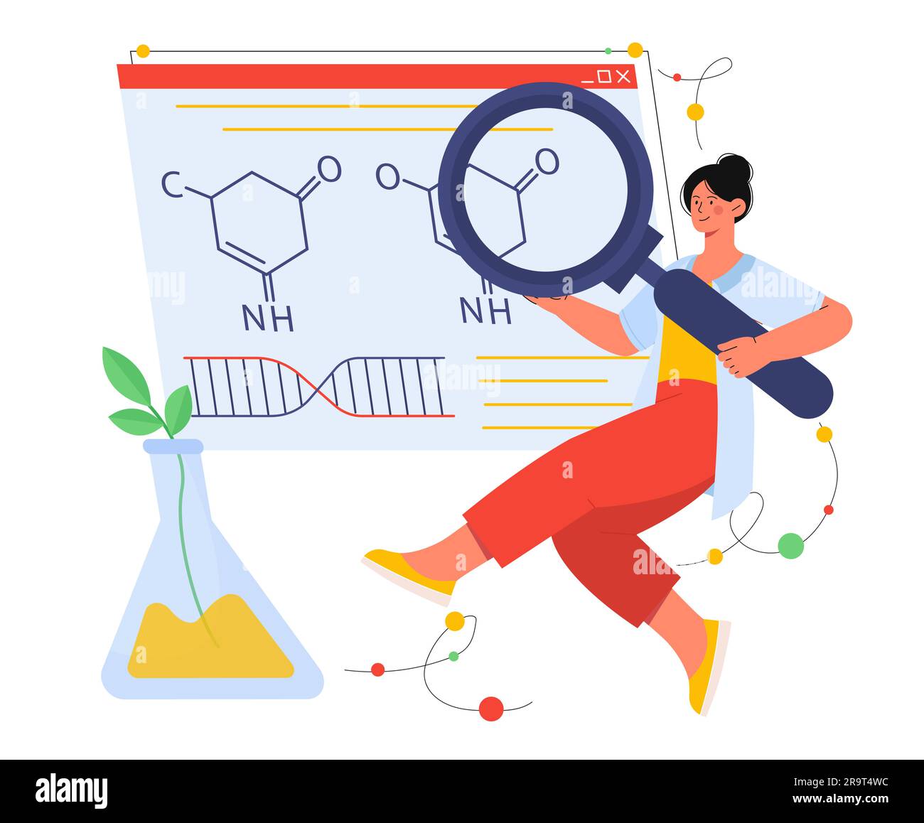 Botany science microscope plant Stock Vector Images - Alamy