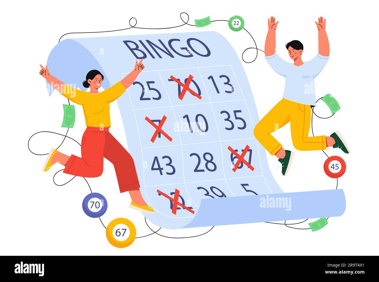 Man and woman with bingo concept Stock Vector Image & Art - Alamy