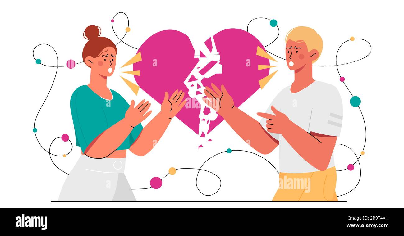 Breakup in relationship concept Stock Vector Image & Art - Alamy