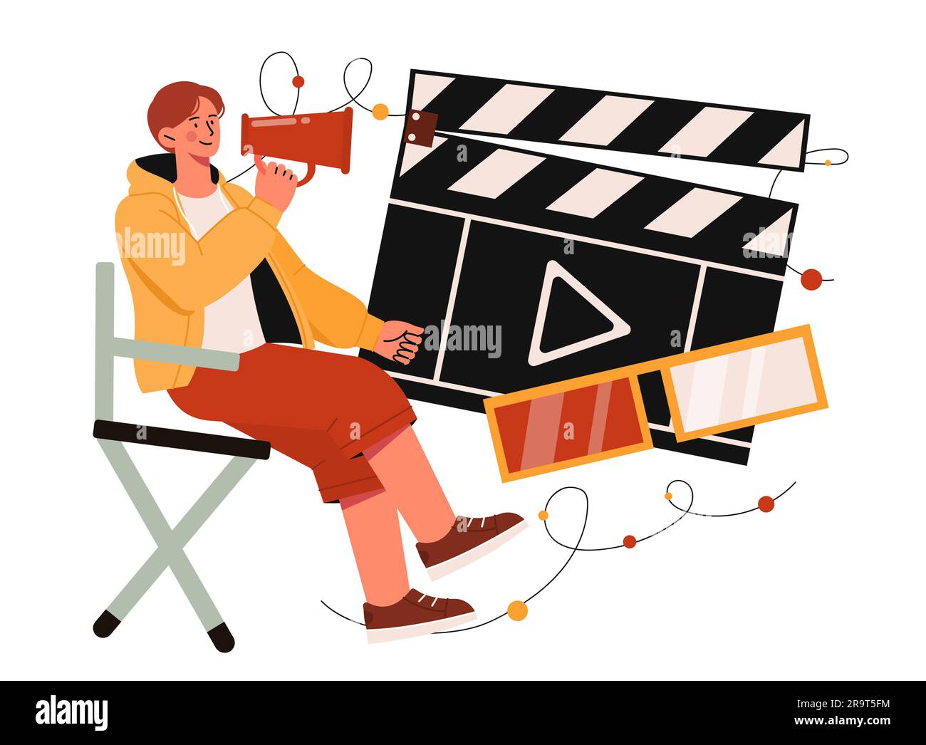 Film director with loudspeaker concept Stock Vector Image & Art - Alamy