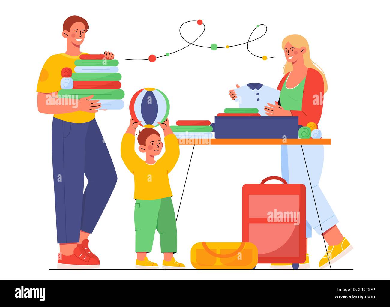 Family packing boxes Stock Vector Images - Alamy