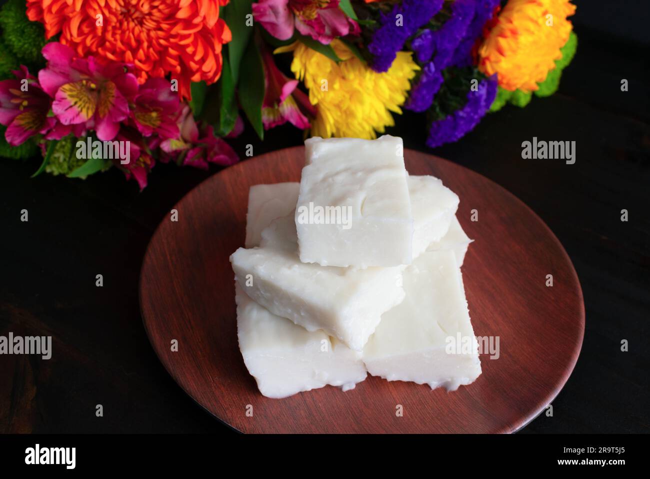 Hawaiian Coconut Pudding (Haupia) Squares: Overhead view of stacked ...
