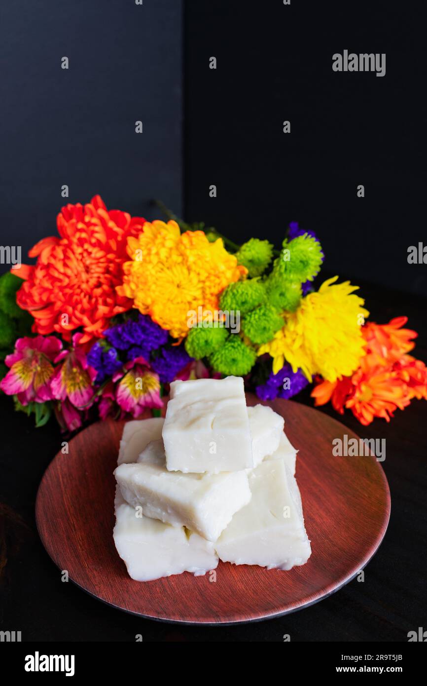 Hawaiian Coconut Pudding (Haupia) Squares: Overhead view of stacked ...