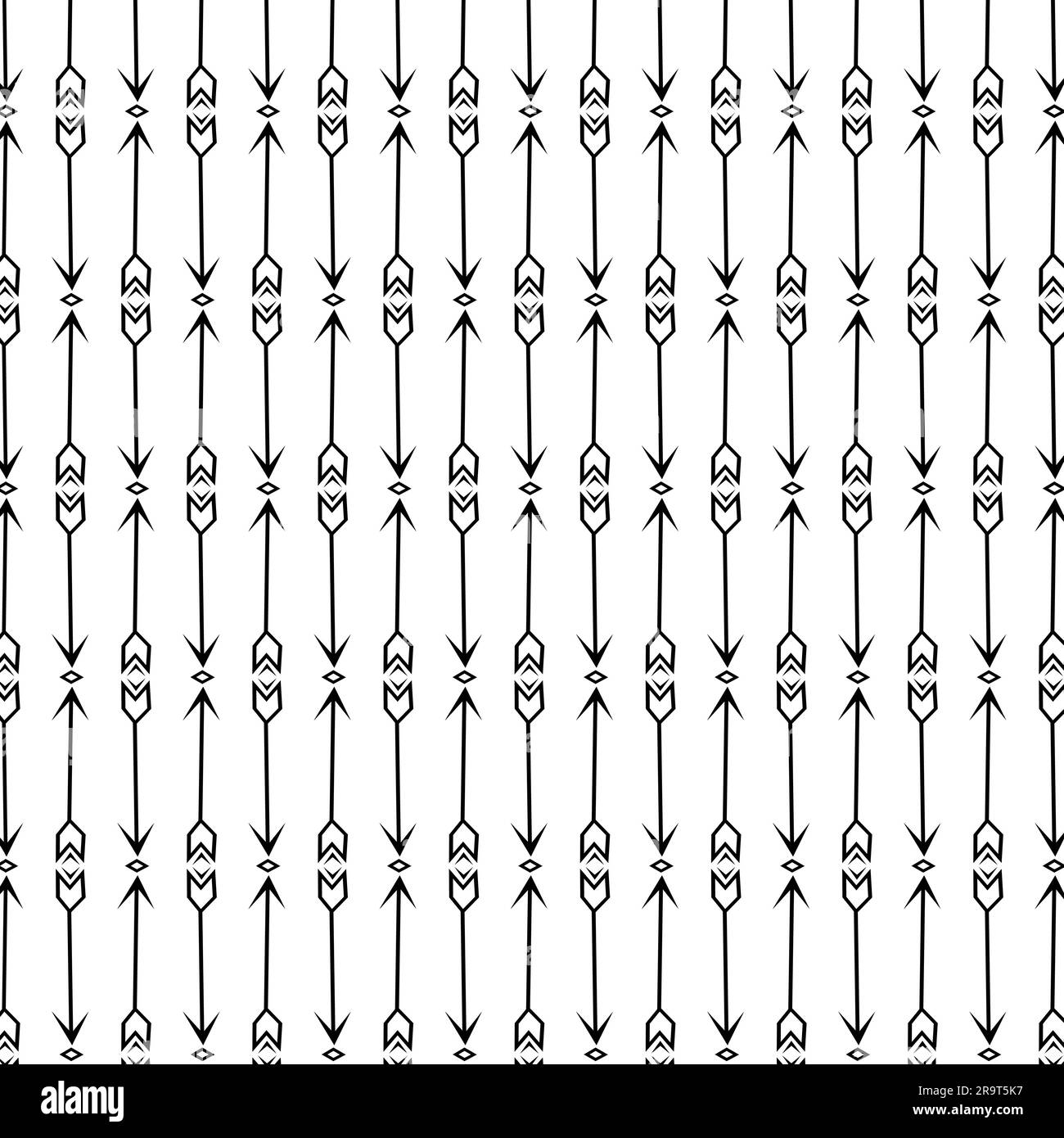 Doodle arrows seamless pattern Decorative spears background Thin line Vector illustration ...