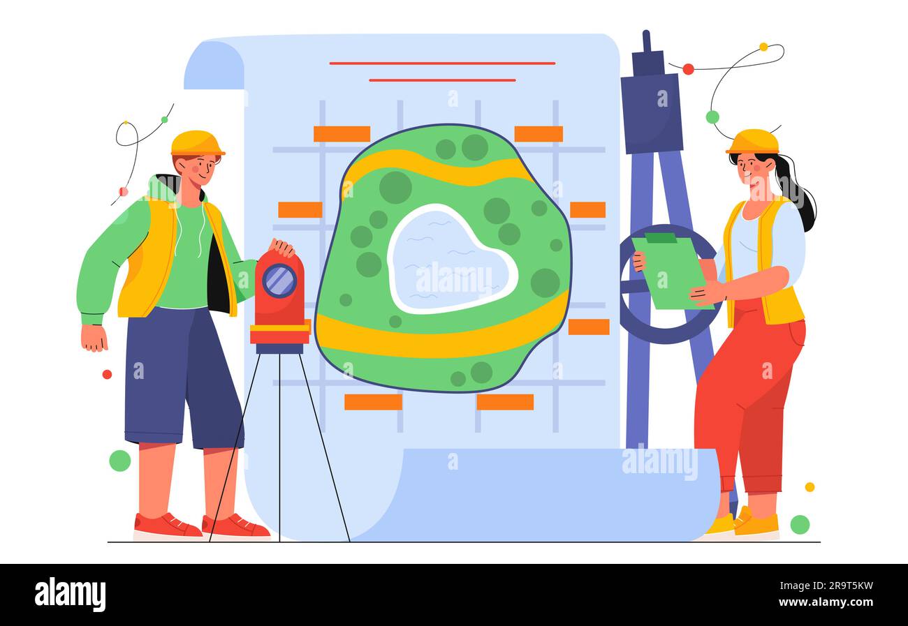 People with geodesy science concept Stock Vector Image & Art - Alamy