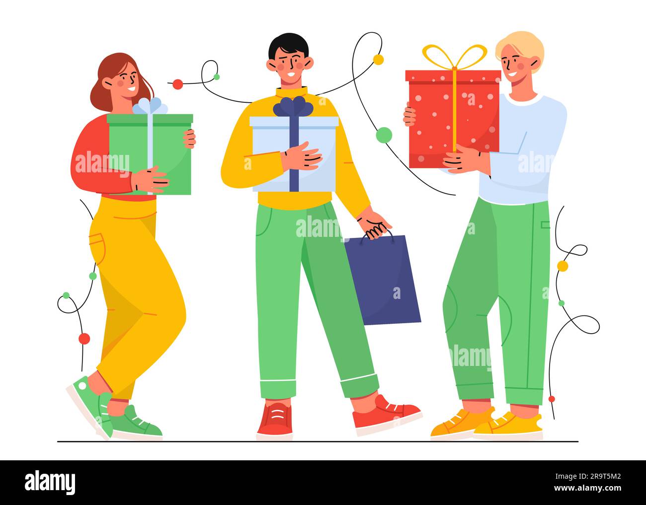 Gift happy exchange Stock Vector Images - Alamy