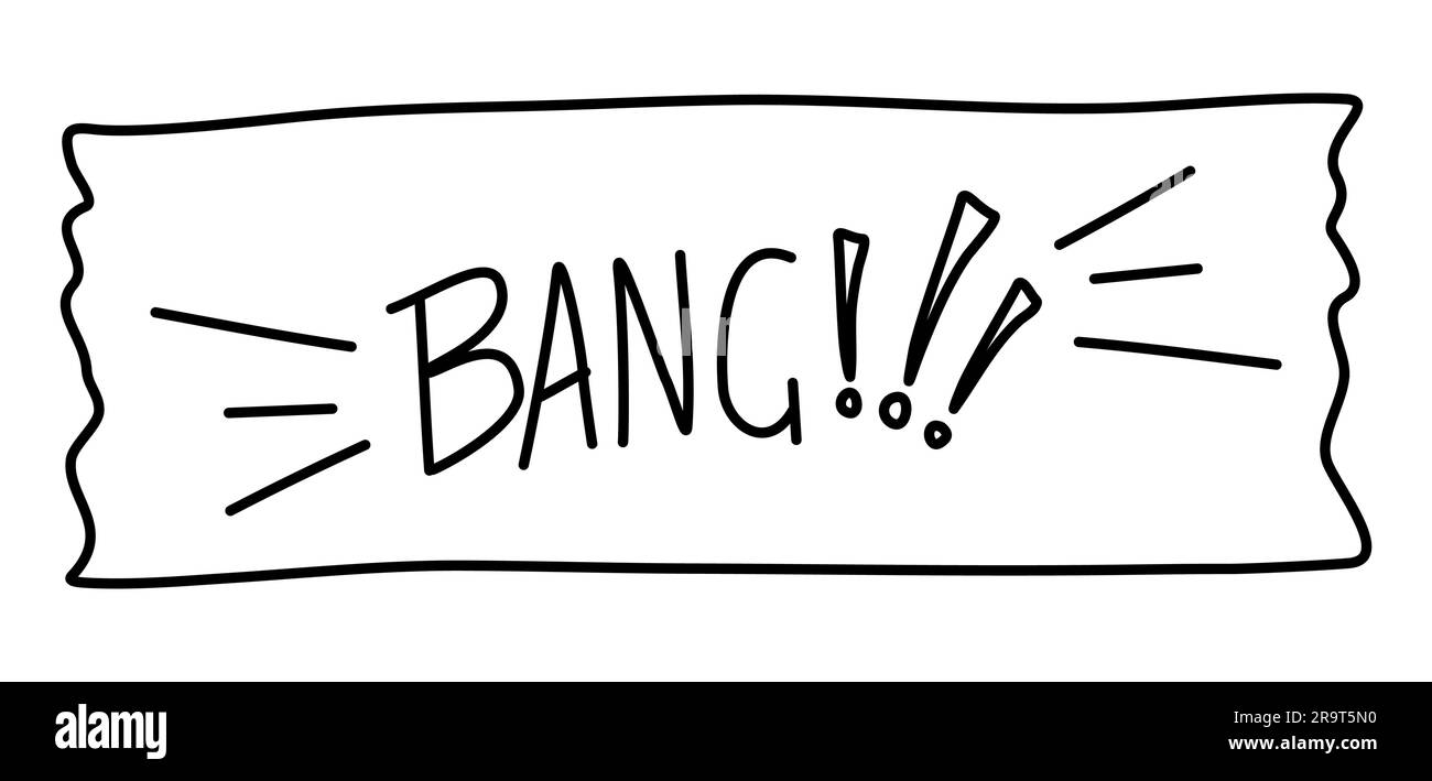 Quote "Bang" Speech bubble Handwritten Doodle vector illustration ...