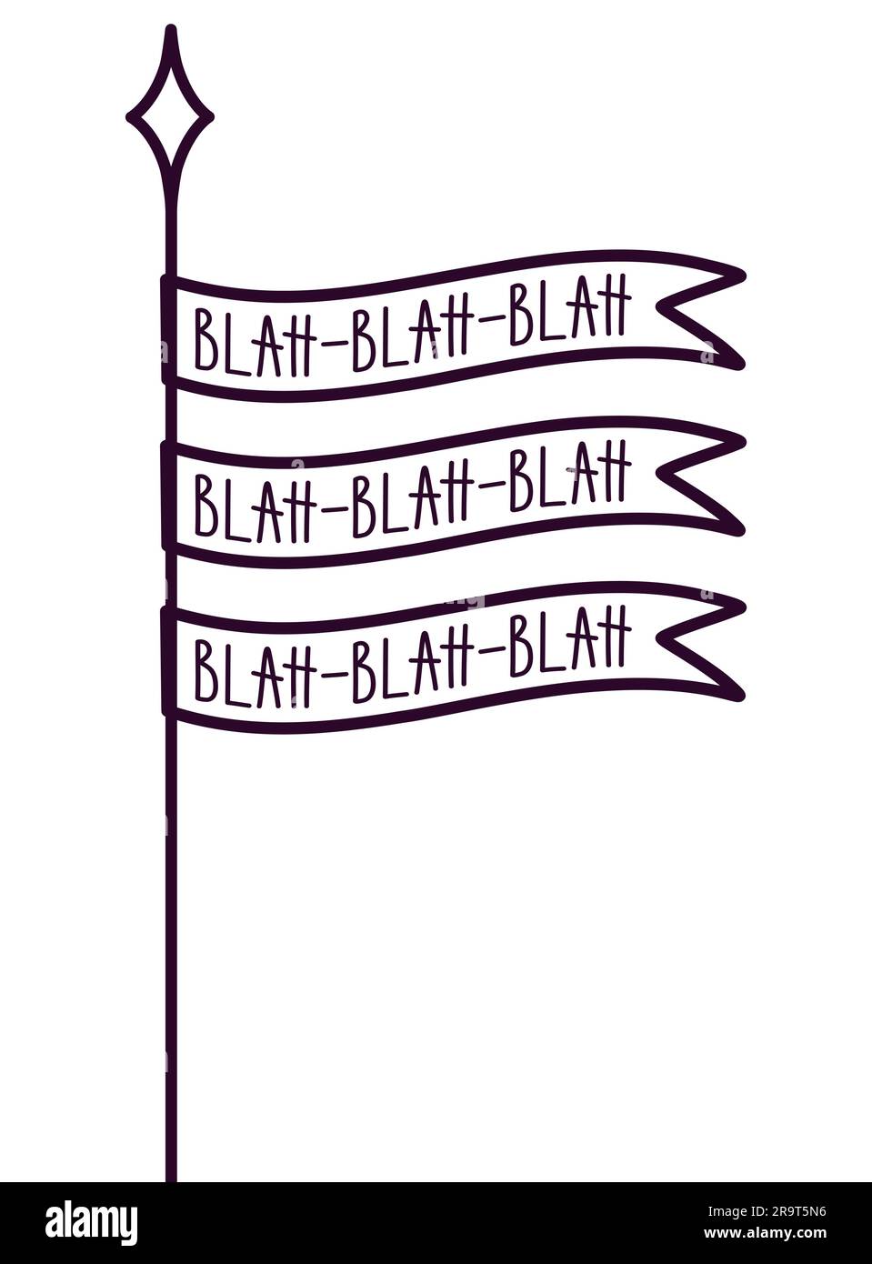 Quote "Blah-Blah-Blah" Banner Handwritten Doodle vector illustration ...