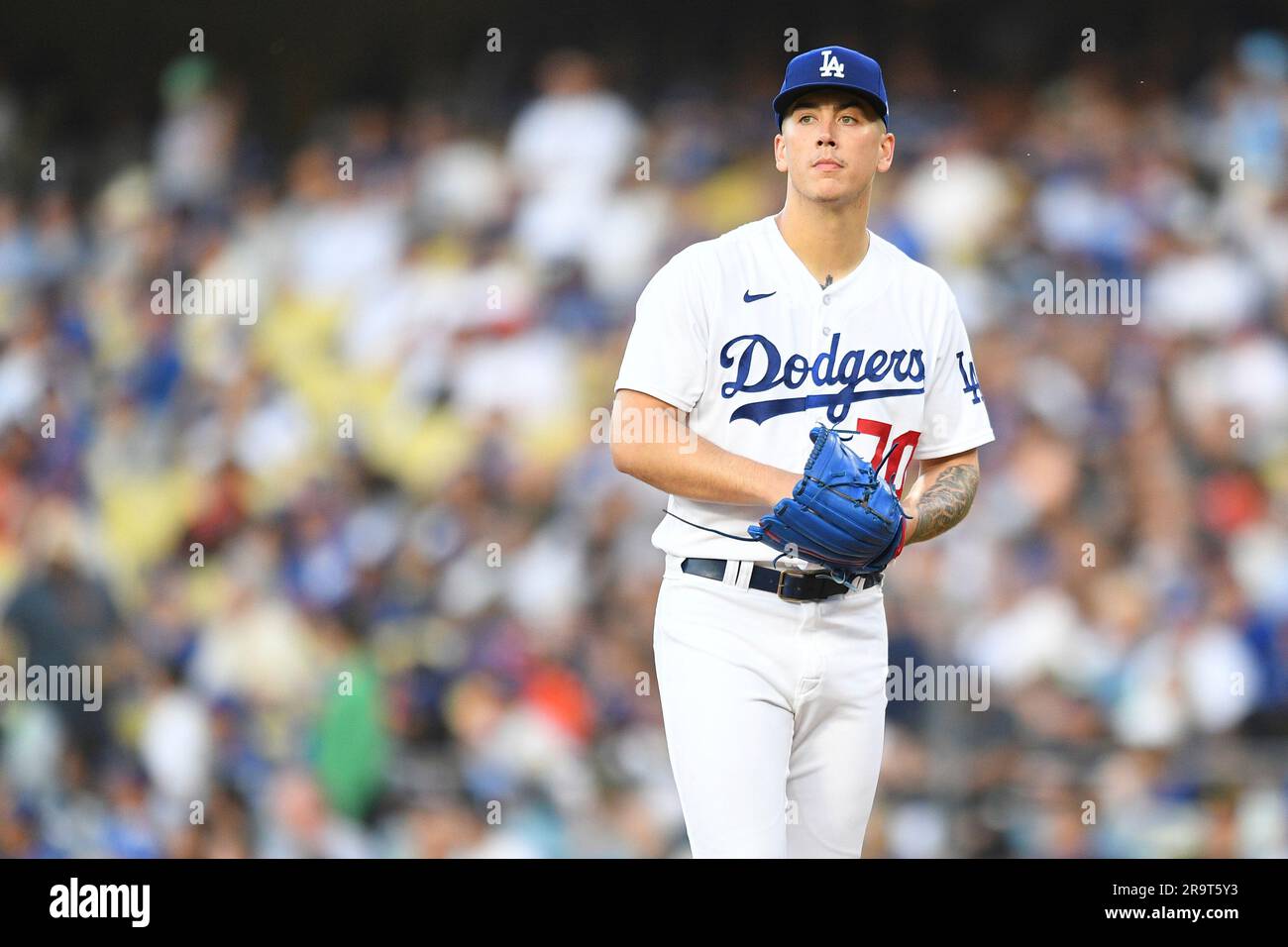 LOS ANGELES, CA - JUNE 17: Los Angeles Dodgers pitcher Bobby Miller (70 ...