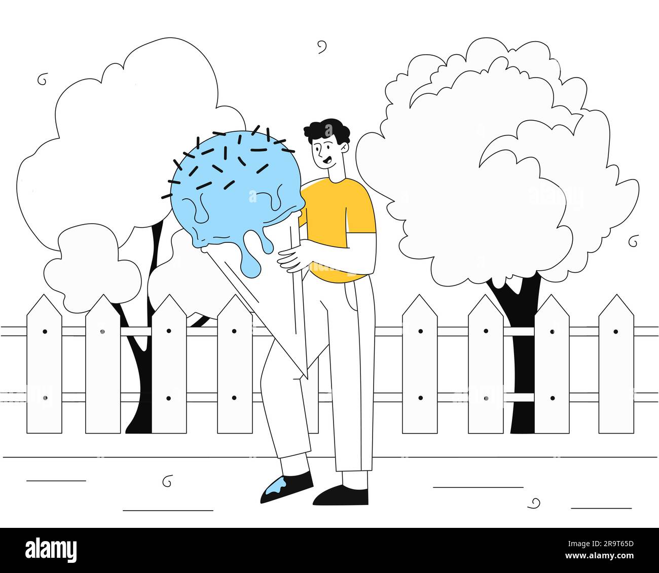 Happy man ice cream Cut Out Stock Images & Pictures - Alamy