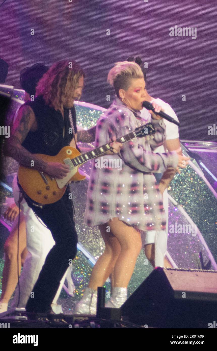 24th June 2023 London UK Pink performs at Day Two of American Express ...