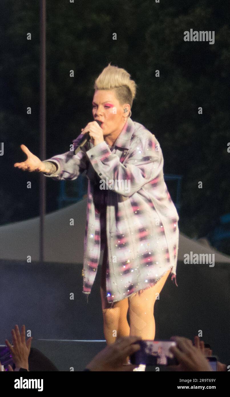 24th June 2023 London UK Pink performs at Day Two of American Express ...