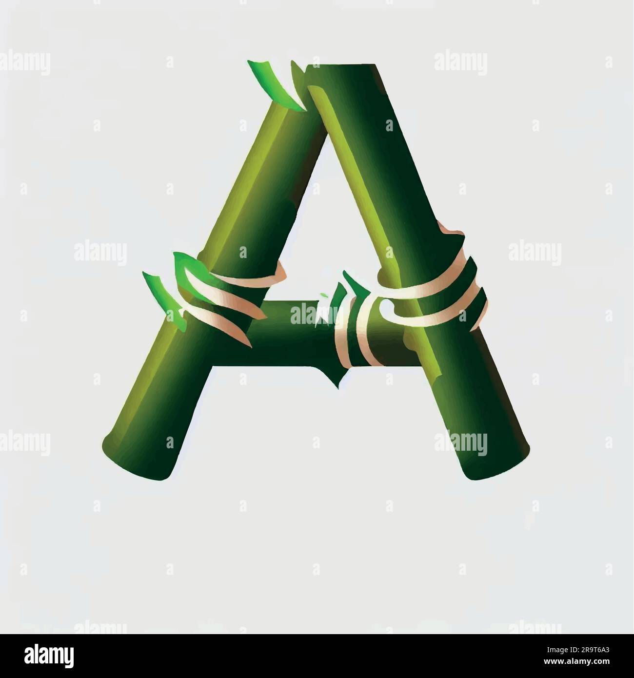 green bamboo letter A logo icon on a white background Stock Vector ...