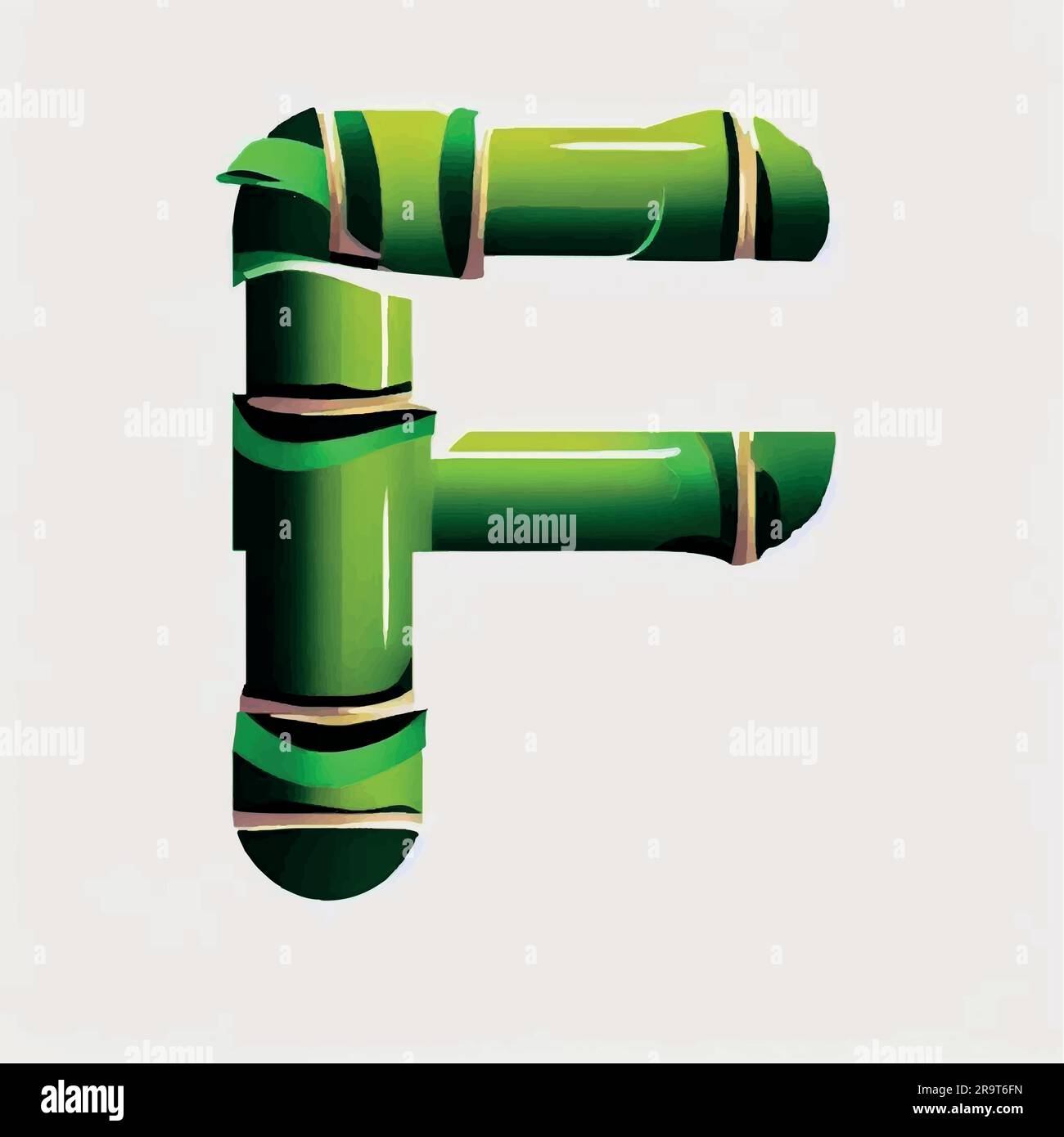 Letter f green bamboo logo hi-res stock photography and images - Alamy