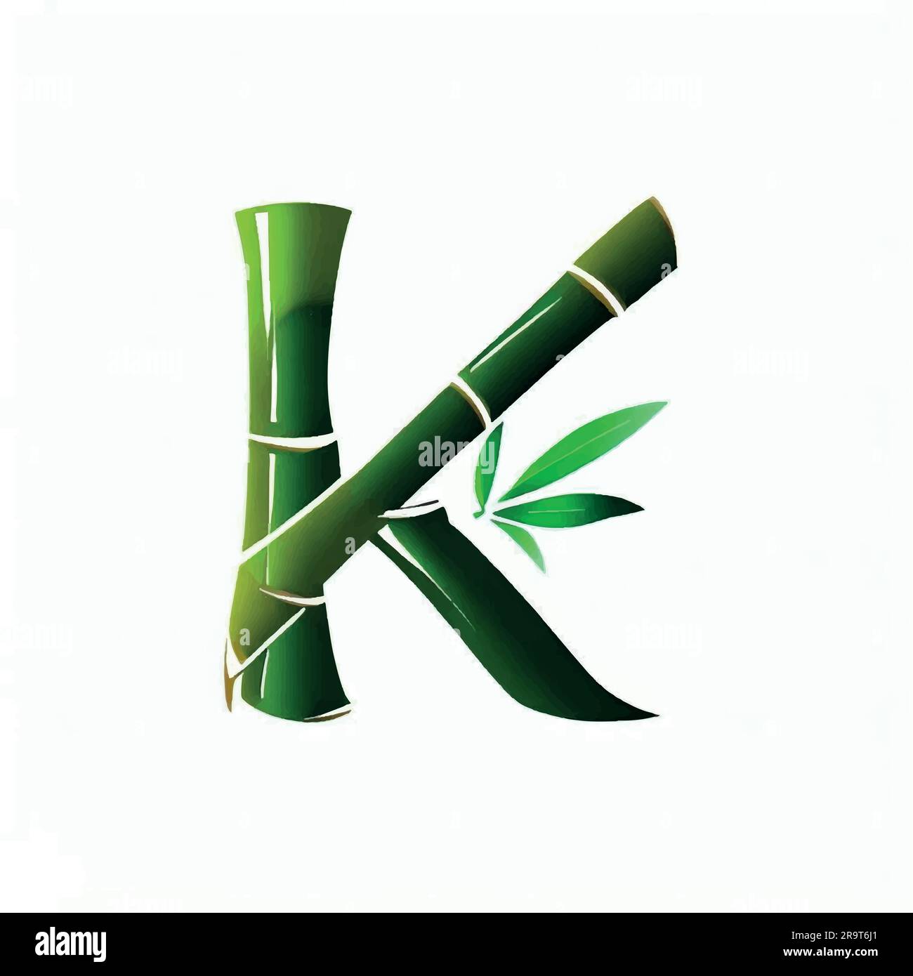 green bamboo letter K logo icon on a white background Stock Vector ...